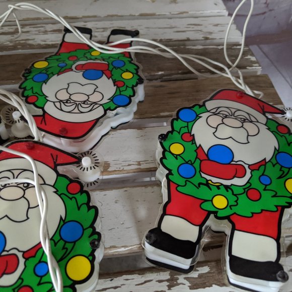 Unbranded | Holiday | Vintage Santa String Lights Plastic Large ...